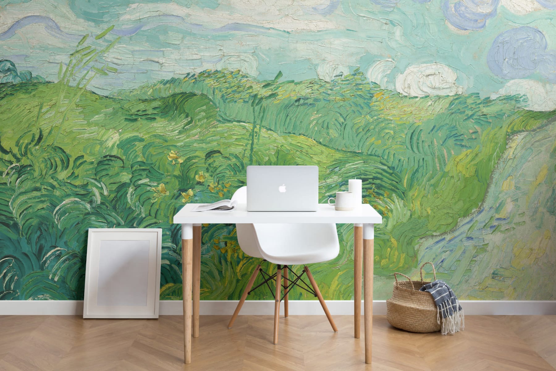 Green Wheat Fields by Vincent van Gogh Wall Mural - Hovia