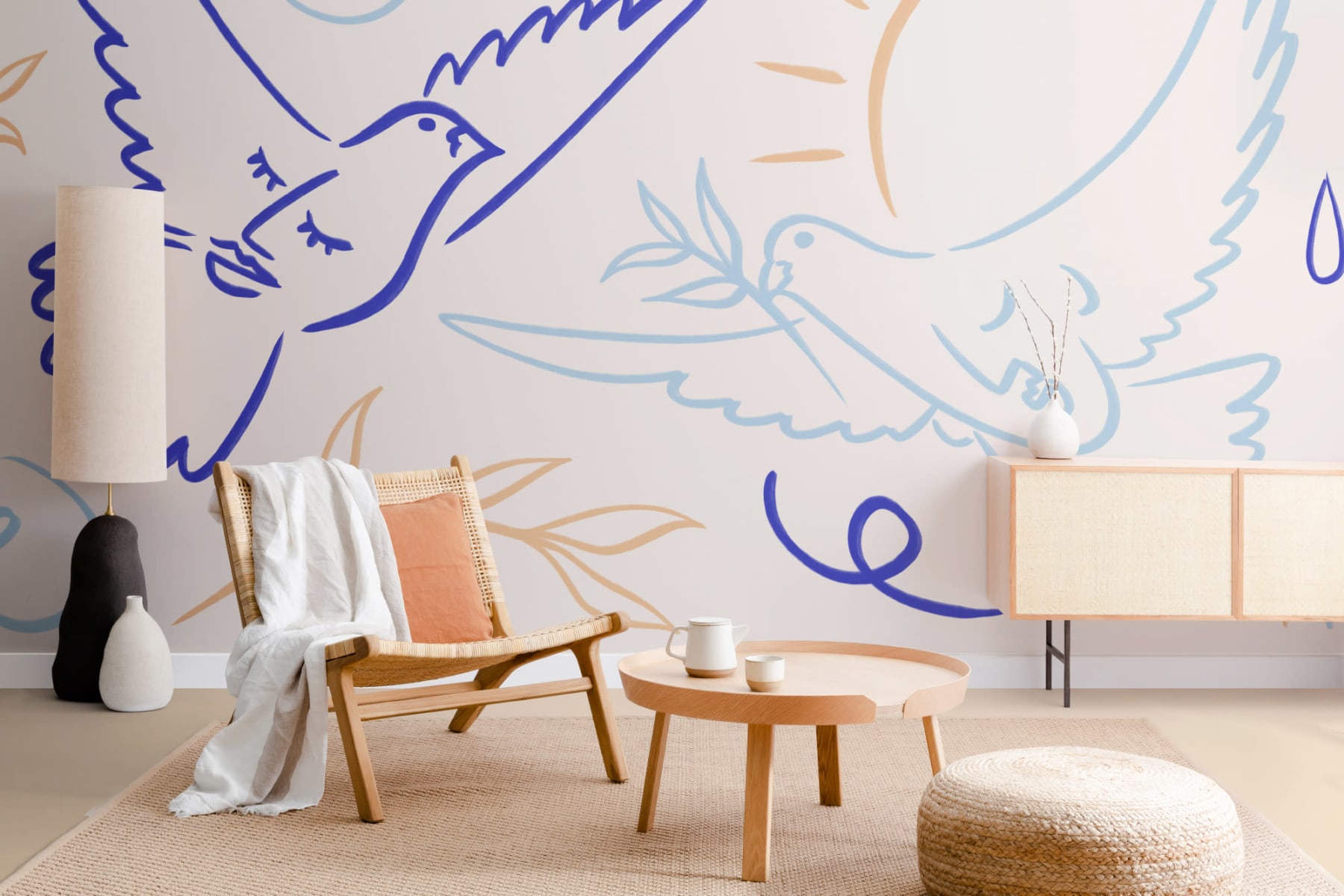 Colorful Abstract Dove Wall Mural - Hovia | Hovia