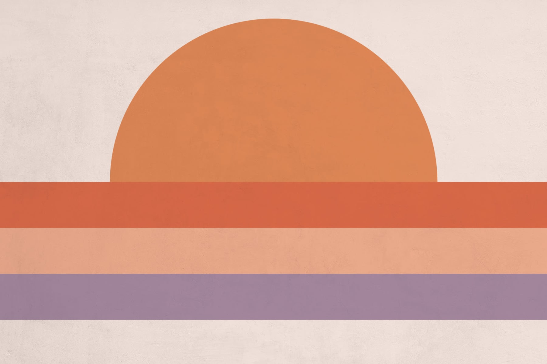 70'S Orange Sunset Block Retro Wallpaper Mural - Hovia | Hovia