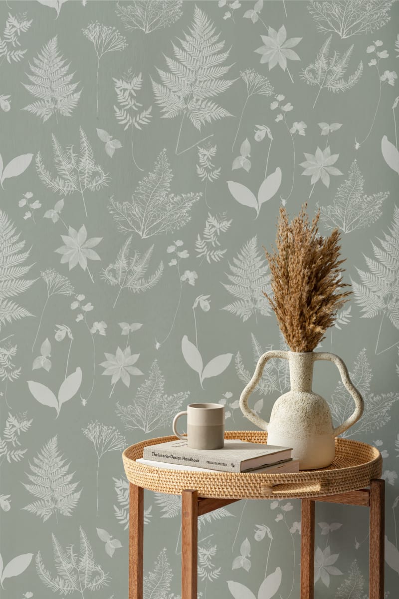 Green Botanical Plant Pattern Wallpaper - Hovia