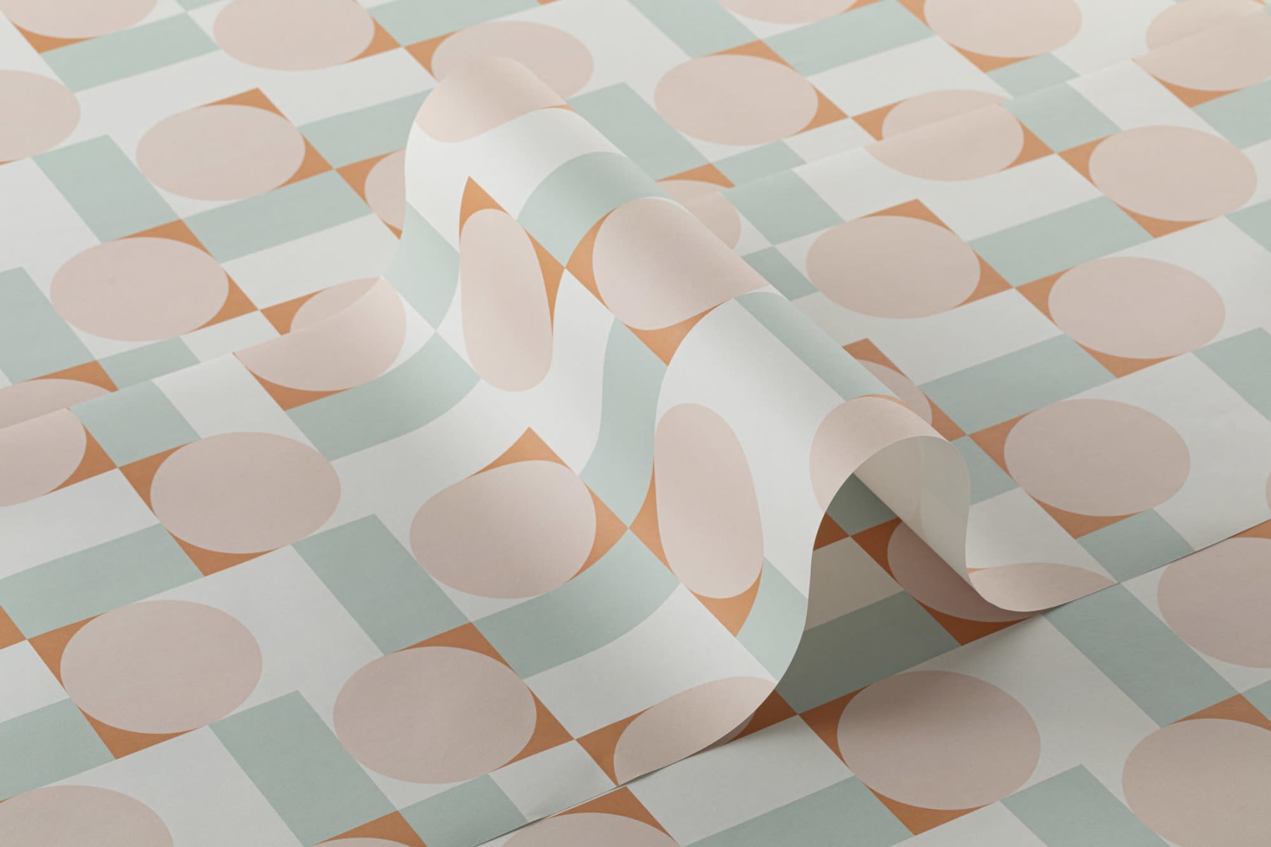 Pink & Blue Pastel Geometric Shapes Wallpaper - Hovia
