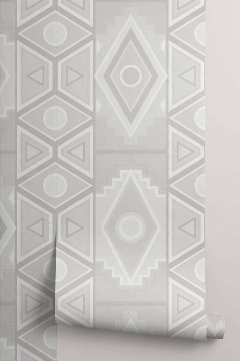 Neutral African Geometric Wallpaper - Hovia