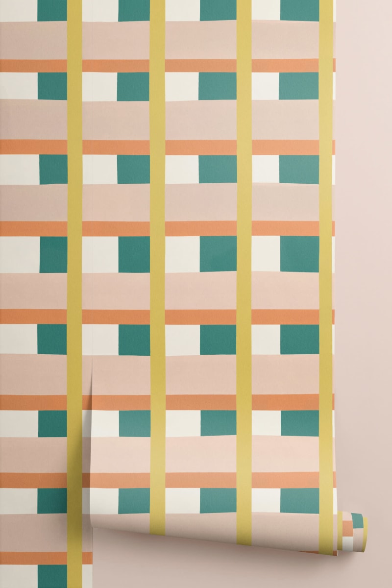 Colorful Abstract Checks Wallpaper - Hovia