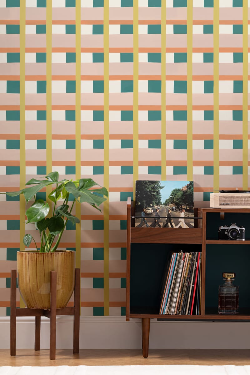 Colorful Abstract Checks Wallpaper - Hovia