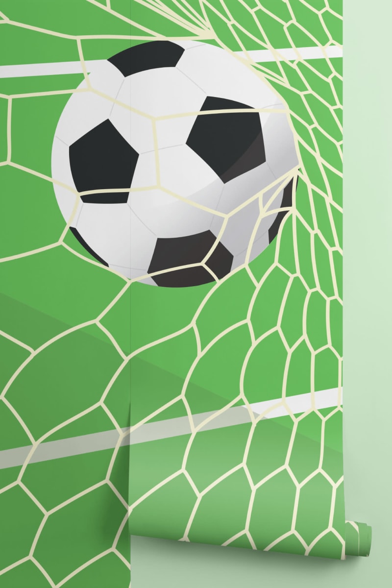 Green Football Net Wallpaper Mural - Hovia - Hovia