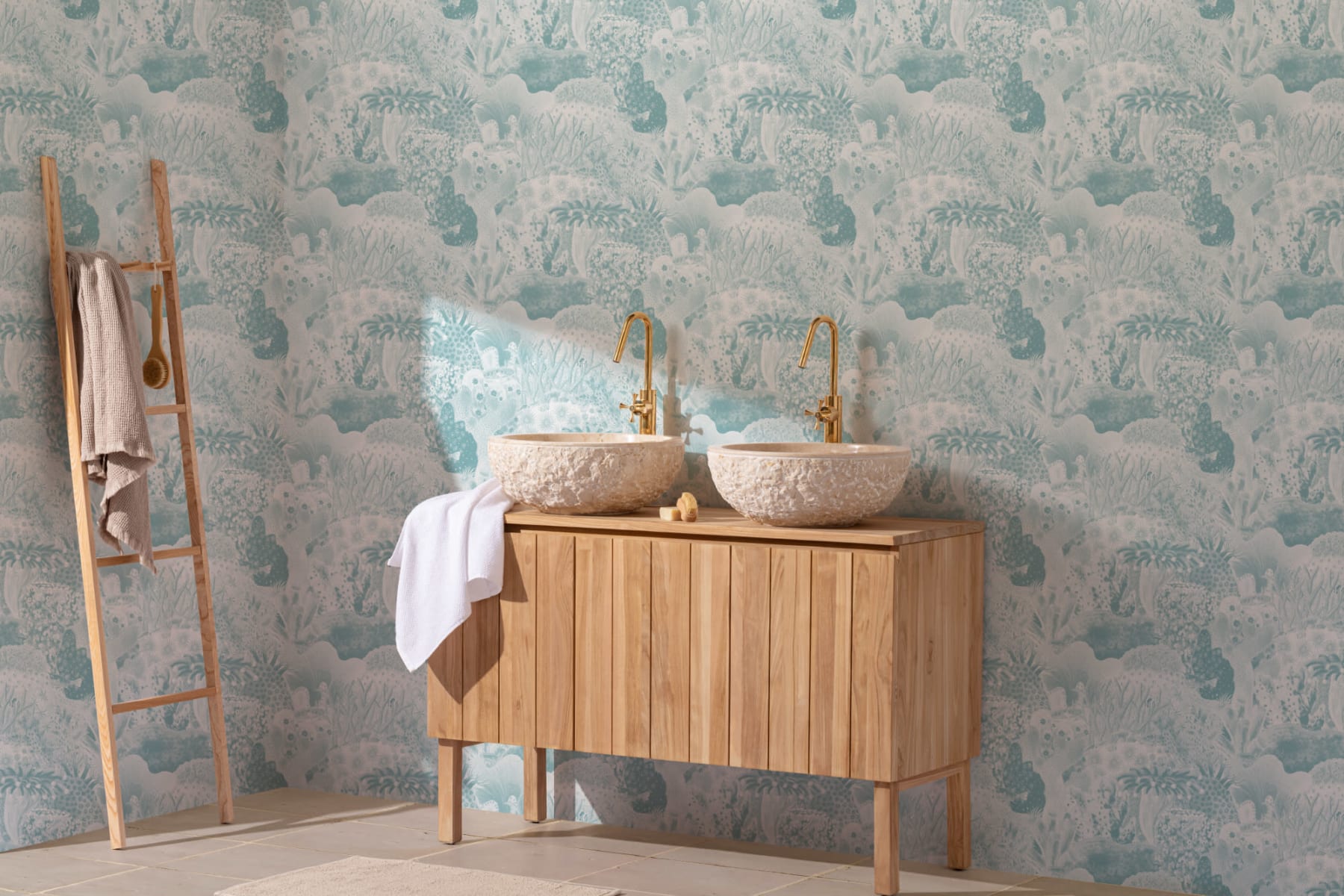 Marine Life Wallpaper With Blue Vintage Illustrations - Hovia | Hovia