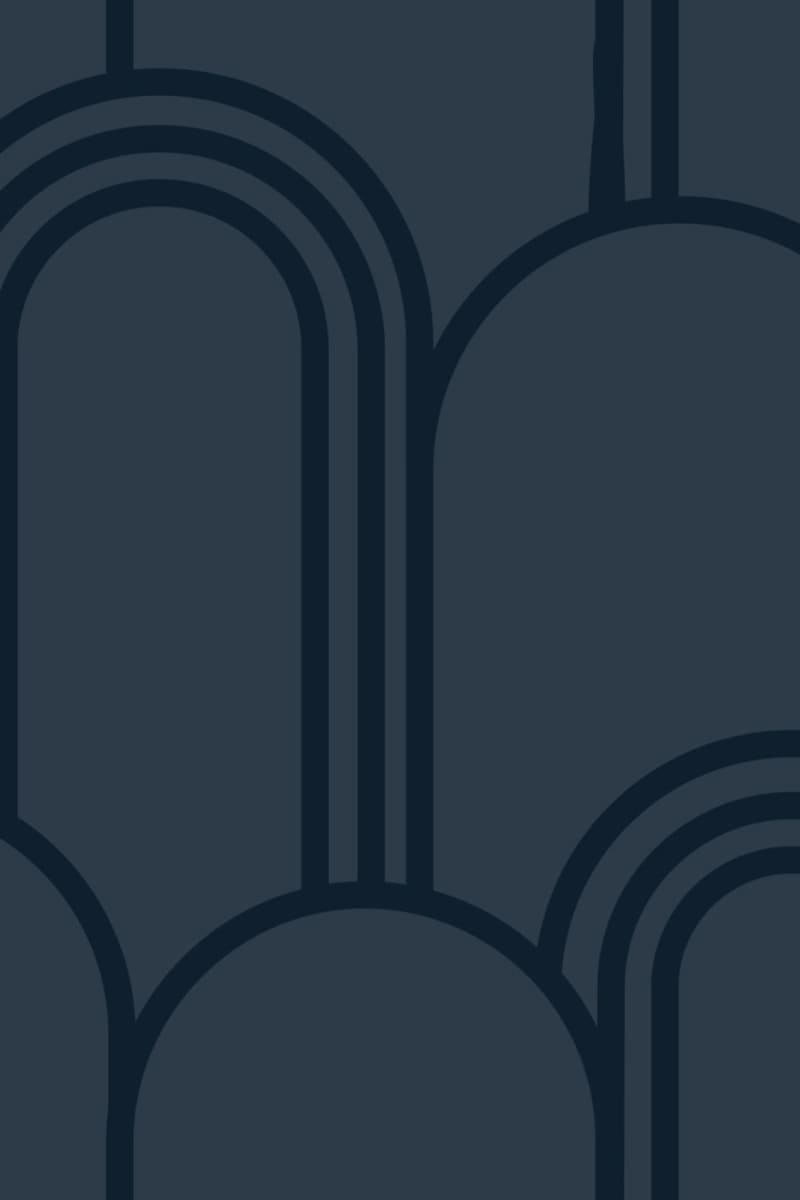 Navy Blue Art Deco Arch Pattern Wallpaper - Hovia | Hovia