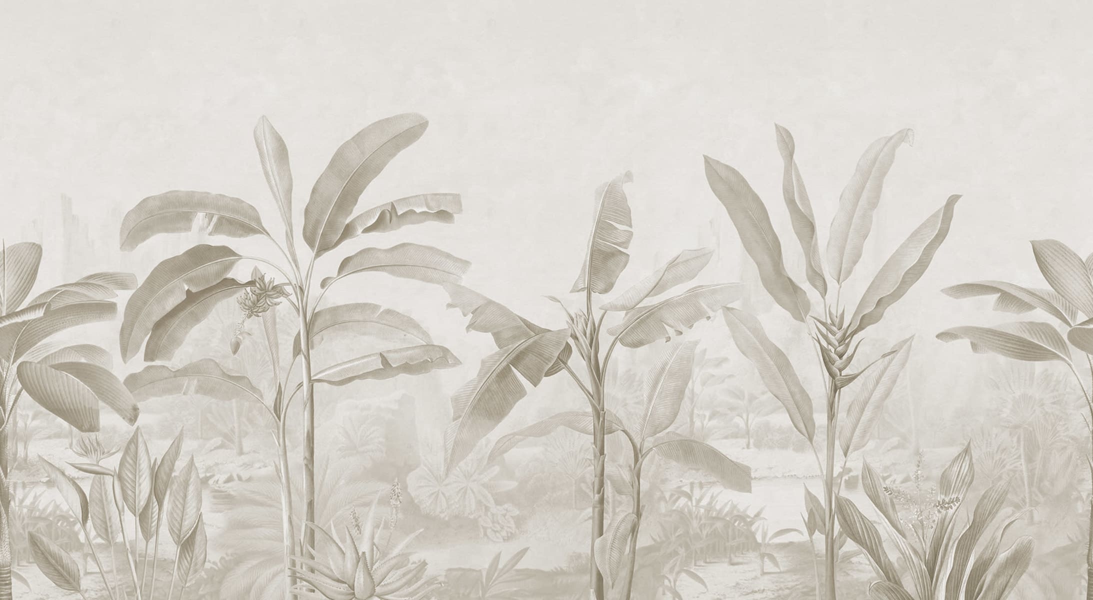 Tropical Palms, Beige - Rebel Walls