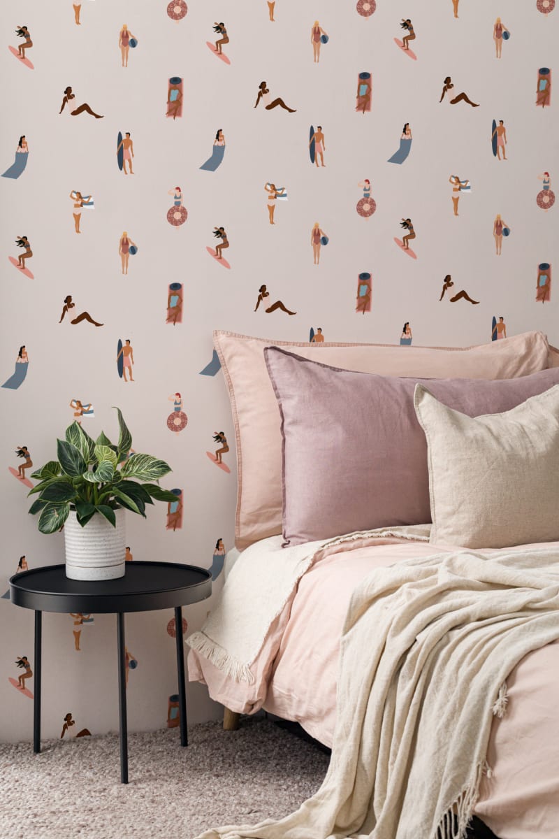 Cream Beach Life Seaside Pattern Wallpaper - Hovia - Hovia