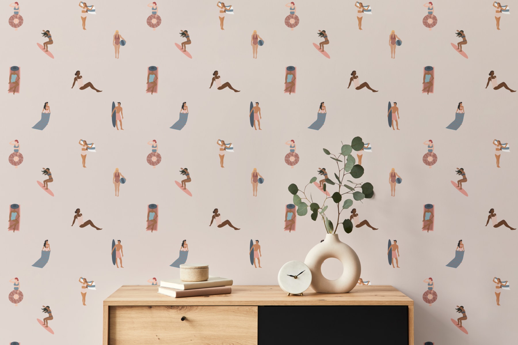 Cream Beach Life Seaside Pattern Wallpaper - Hovia - Hovia