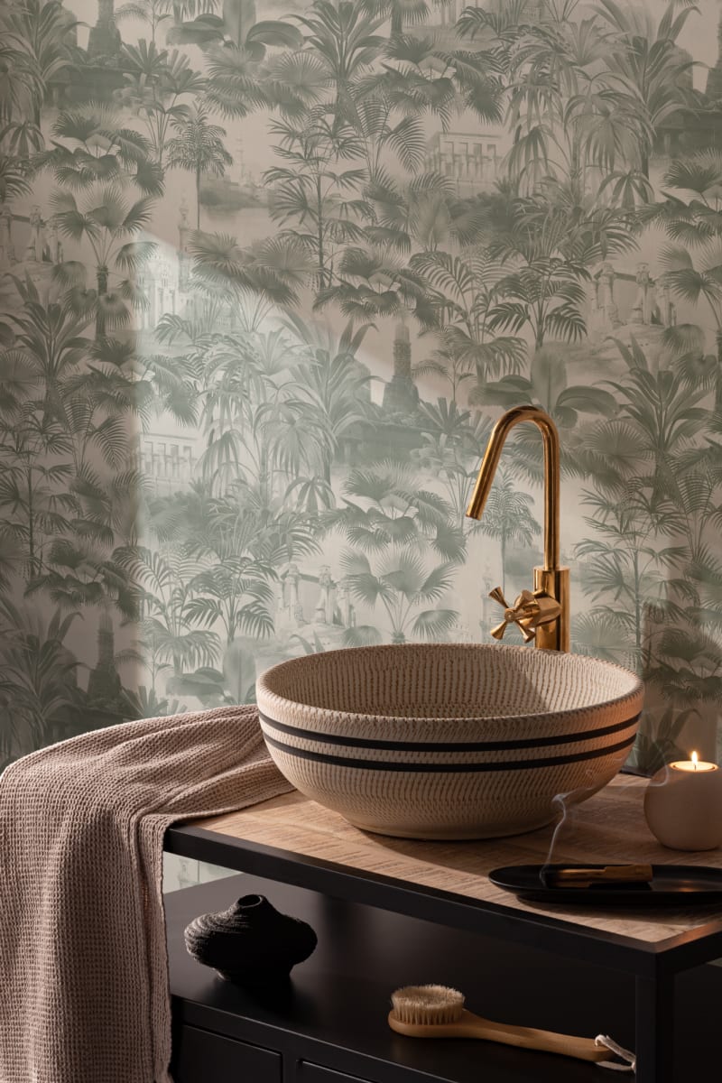 Vintage Tropical Temple Wallpaper - Hovia - Hovia