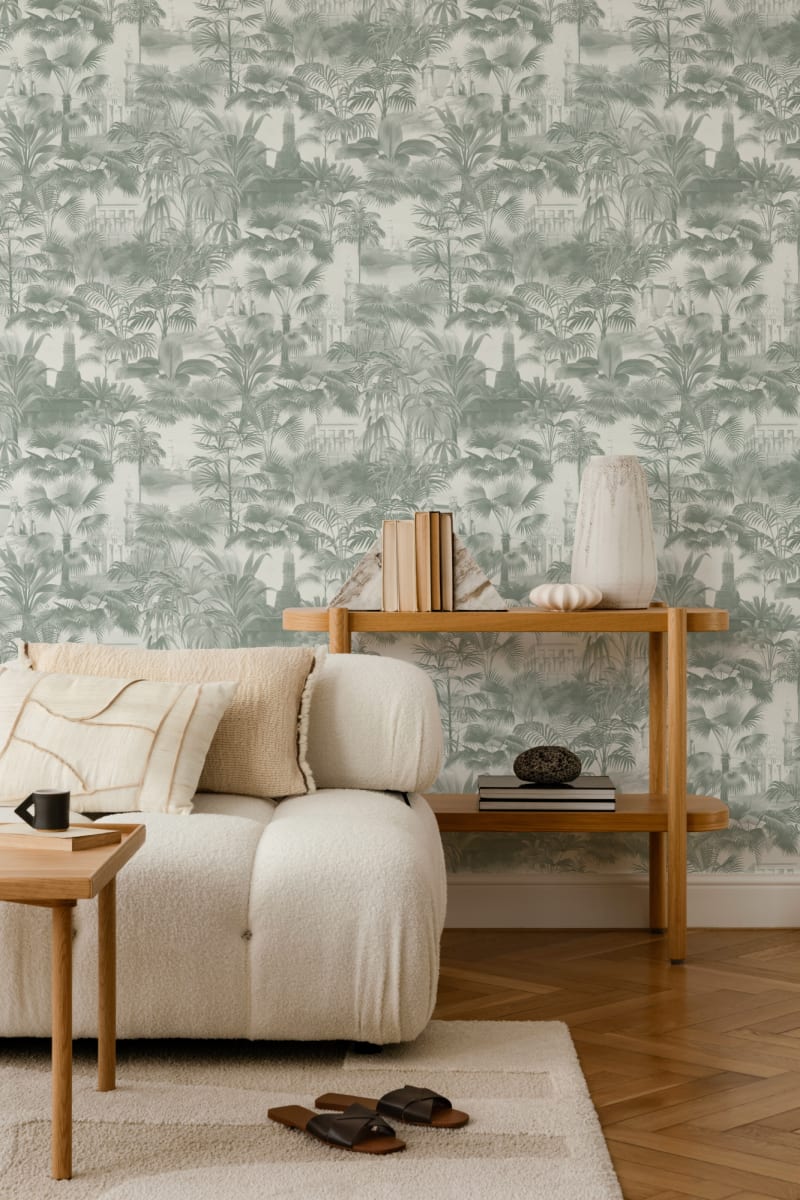 Vintage Tropical Temple Wallpaper - Hovia - Hovia