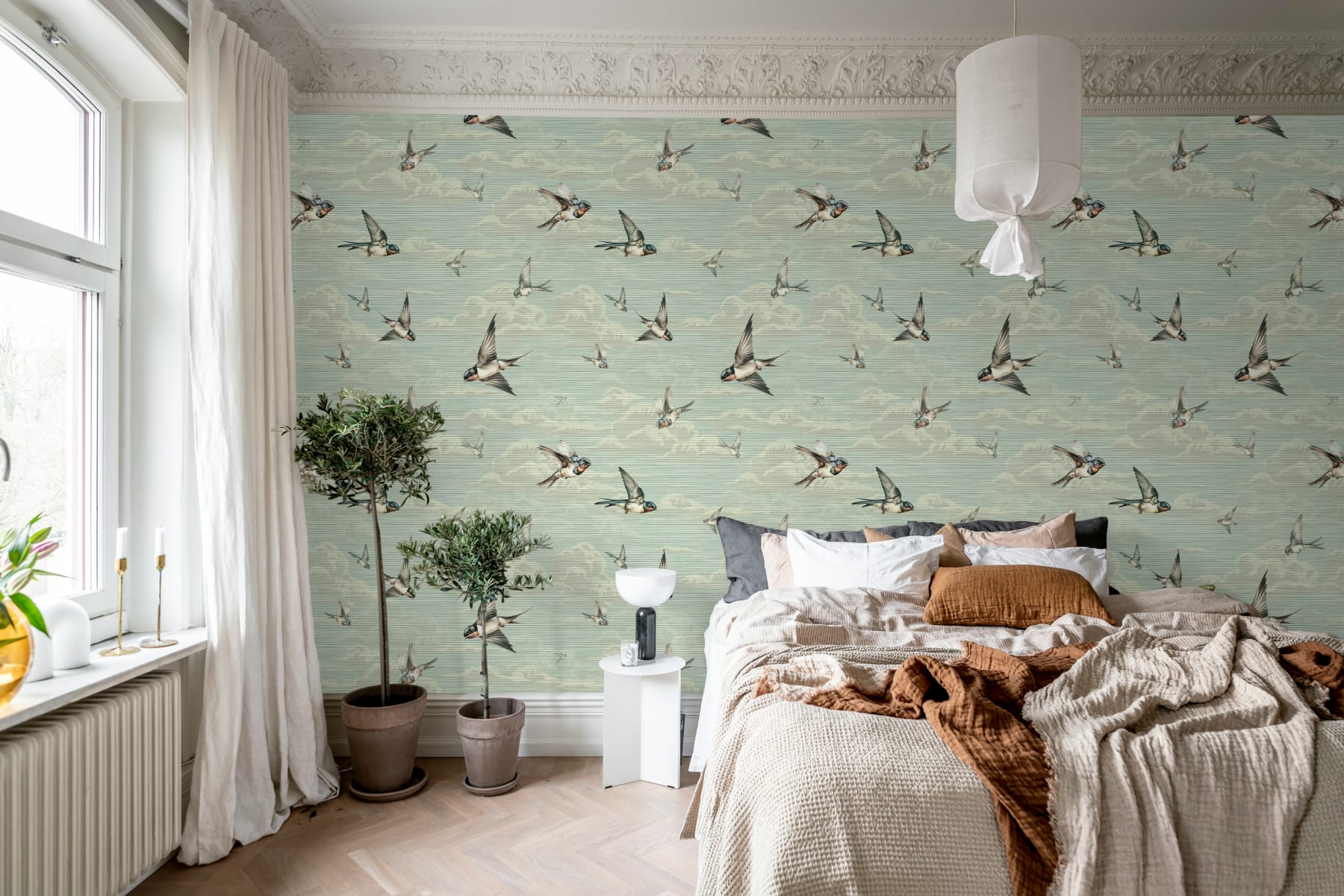 Swallow Sky, Vintage Blue - Rebel Walls