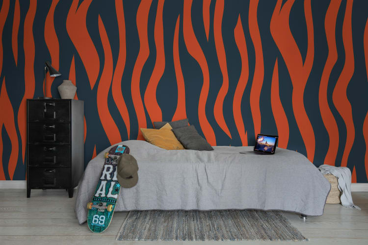 Oranje Zebra Print Behang