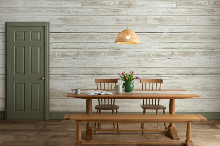 Whitewash Wood Panel Background
