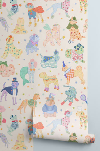 Colorful Dogs In Costumes Mural - Hovia
