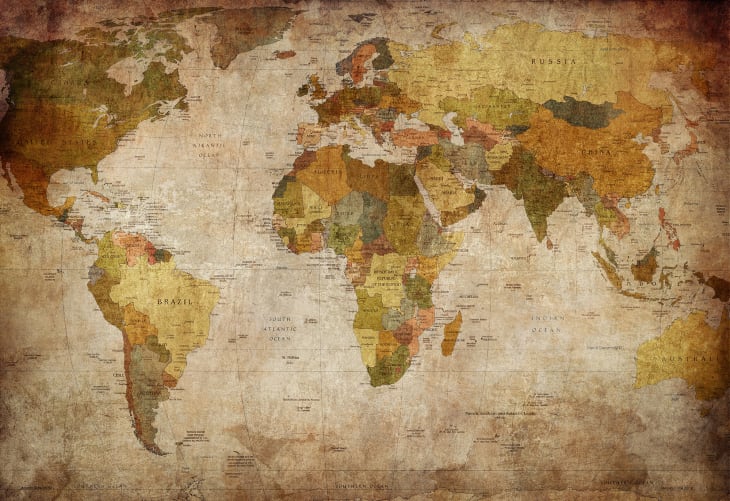 Cute World Map Mural