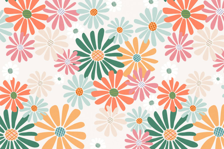 big flowered wallpaper