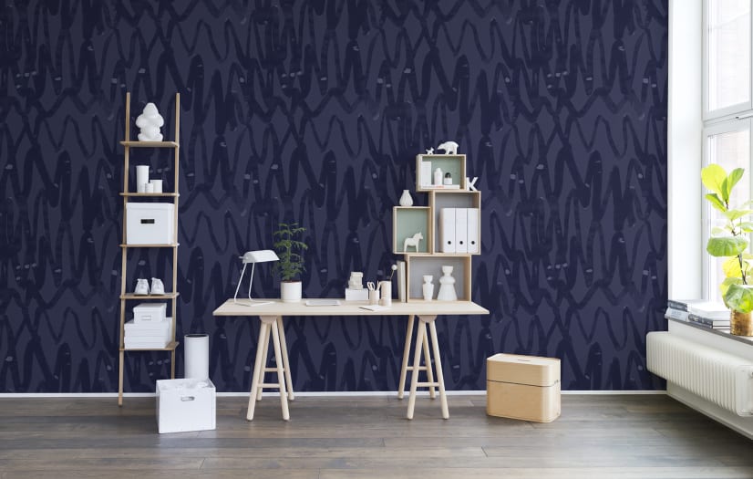 Pulse Of Passion, Blue - Wallpaper | Rebel Walls