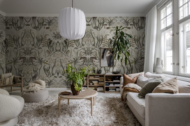 The Swedish Forest, White - Tapeter | Rebel Walls