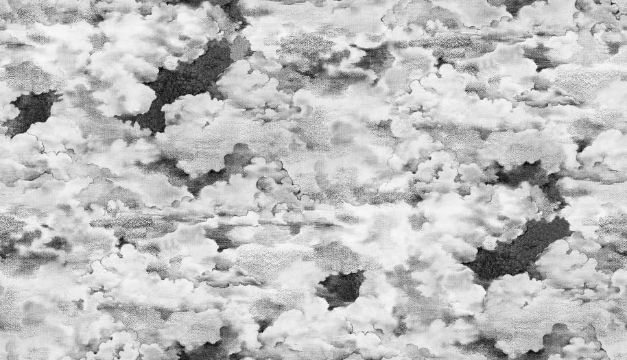 Chubby Clouds Graphite - Wallpaper | Rebel Walls
