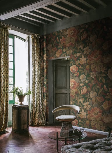 Vintage Flora Green - Wallpaper | Rebel Walls