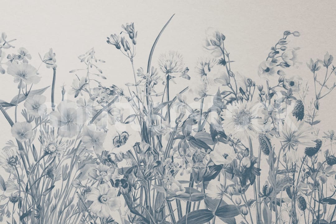 Soft Meadow, Blue - Wallpaper | Rebel Walls