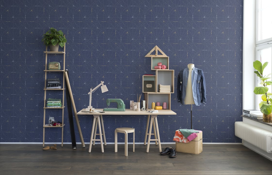 Perfect Fit, Royal Blue - Wallpaper | Rebel Walls