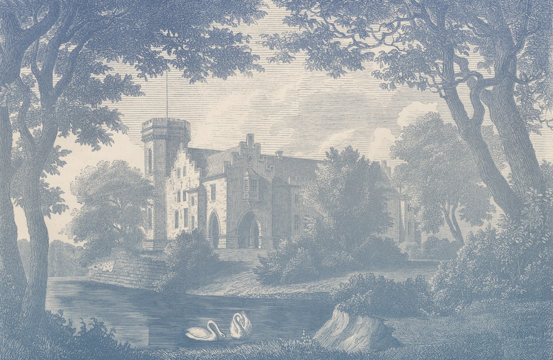 Swan Pond Blue - Wallpaper | Rebel Walls