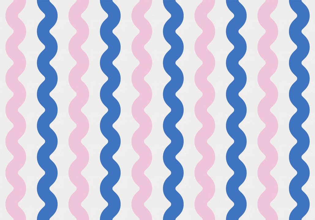 Wobbly Blue & Pink - Wallpaper | Rebel Walls
