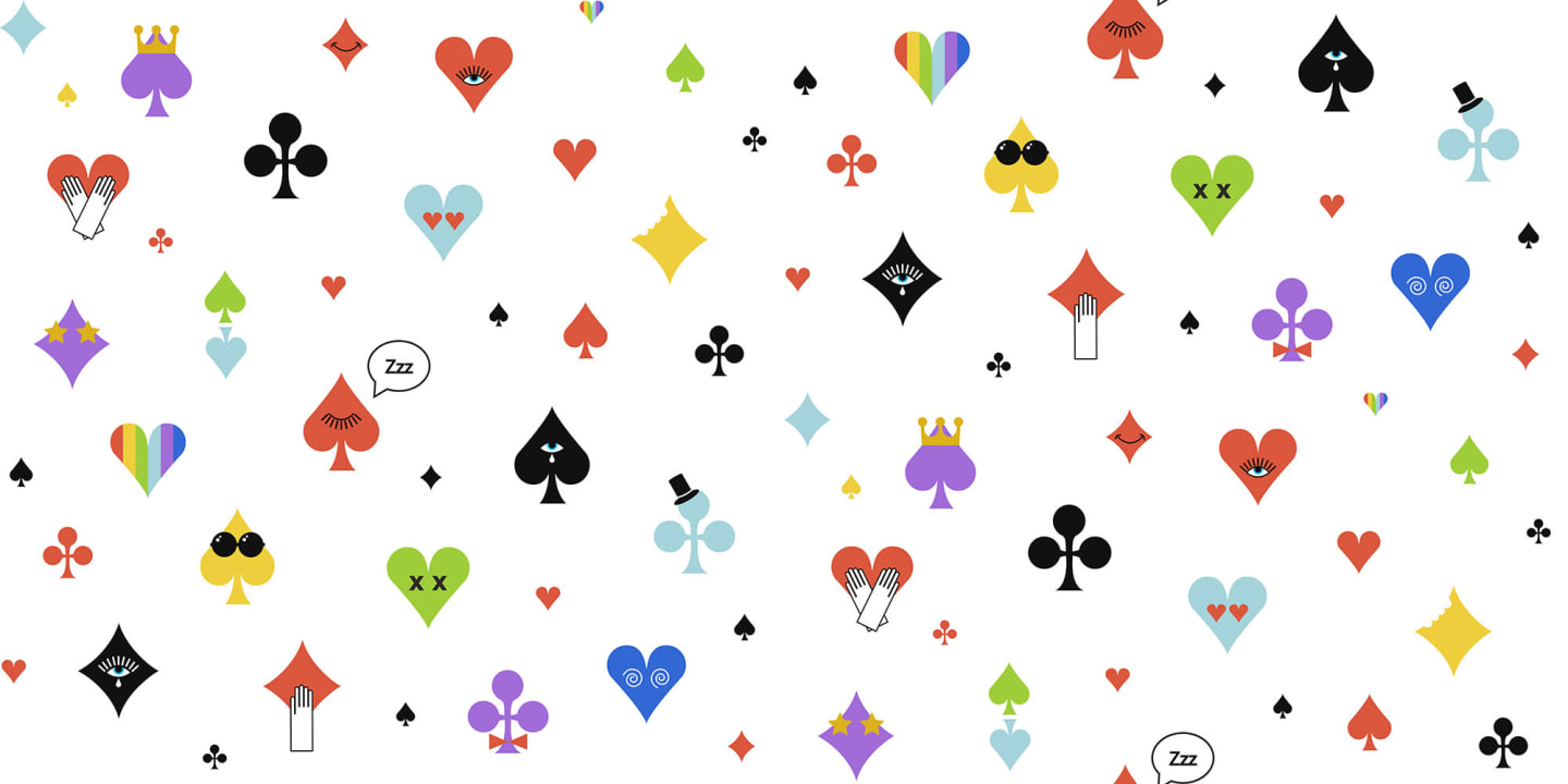 Poker Face Rainbow - Wallpaper | Rebel Walls