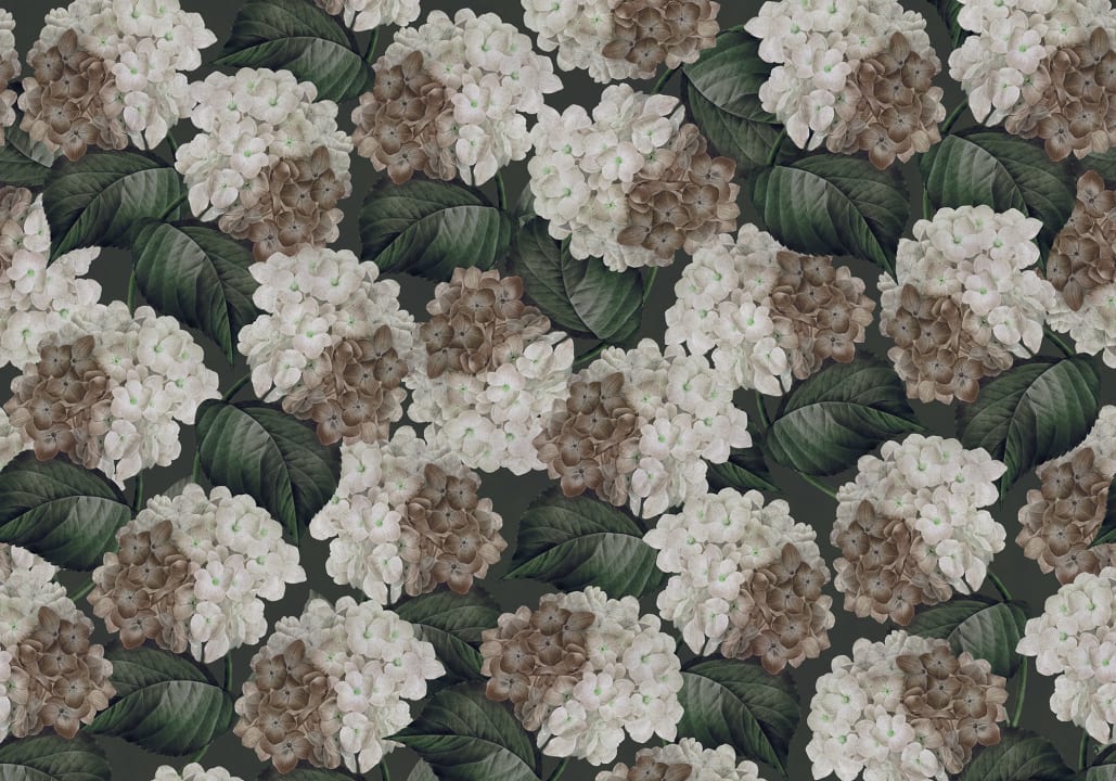 Hydrangea Midnight - Wallpaper | Rebel Walls