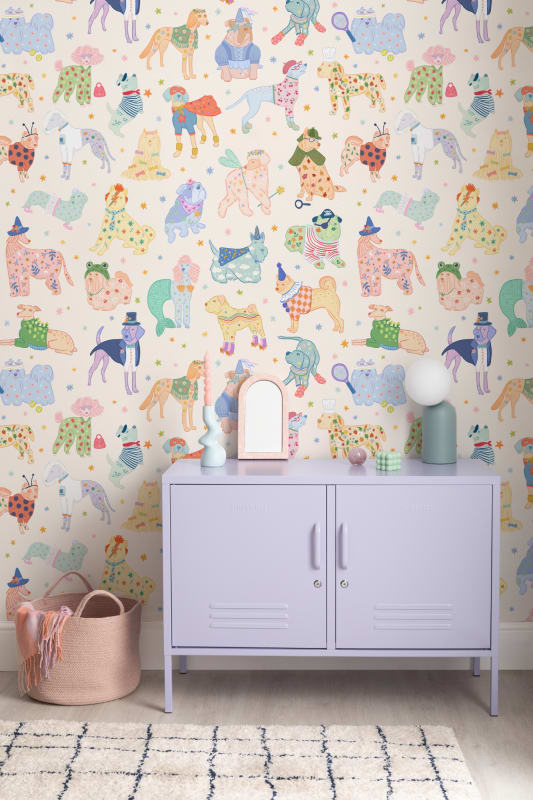 Colorful Dogs In Costumes Mural - Hovia