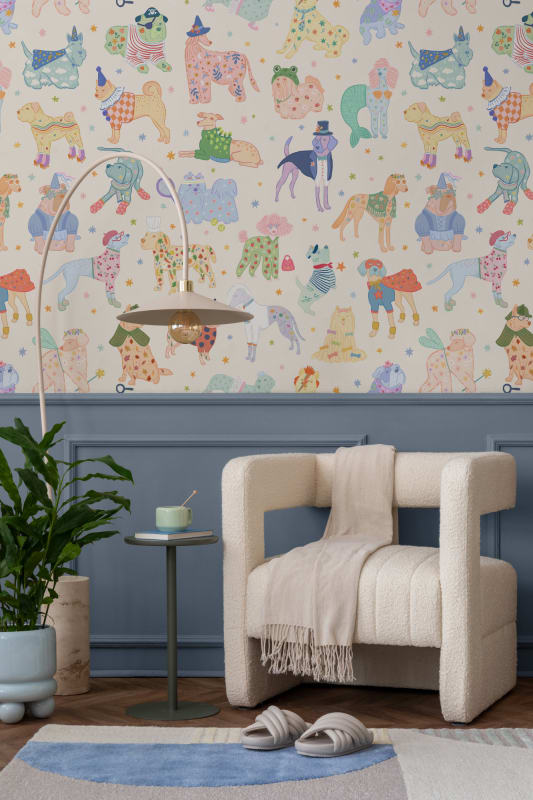 Colorful Dogs In Costumes Mural - Hovia
