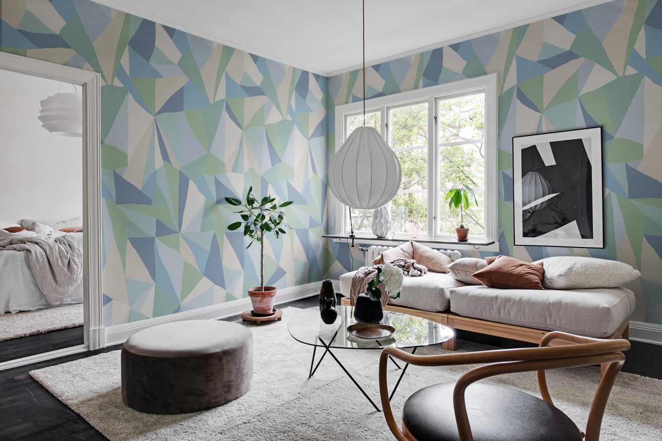 Retro Geometry, Ice - Wallpaper | Rebel Walls
