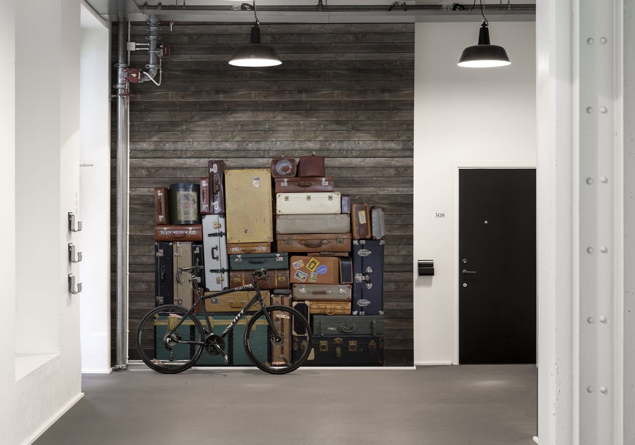 Stacked Suitcases, Heap - Wallpaper | Rebel Walls