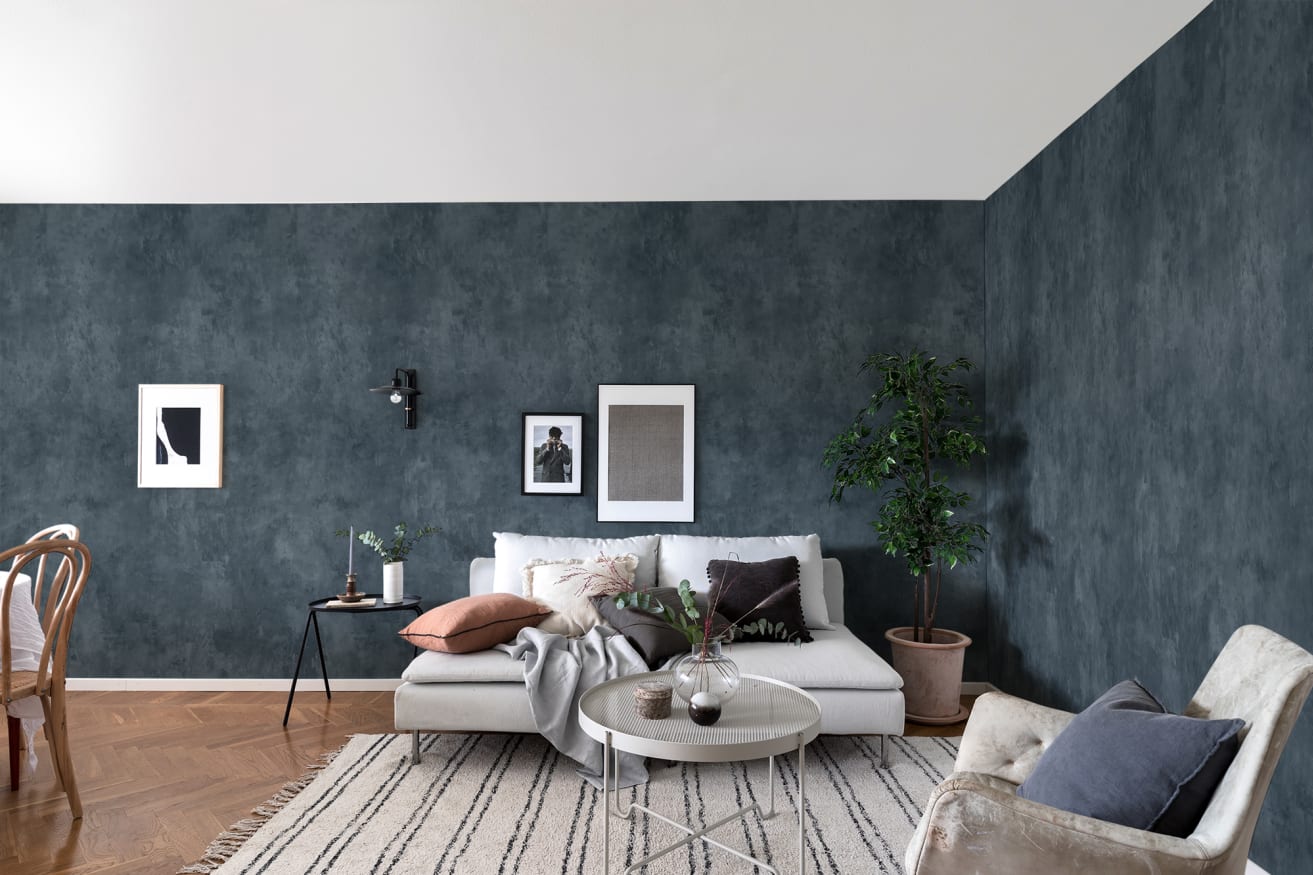 Fresco Wall, Blue - Wallpaper | Rebel Walls