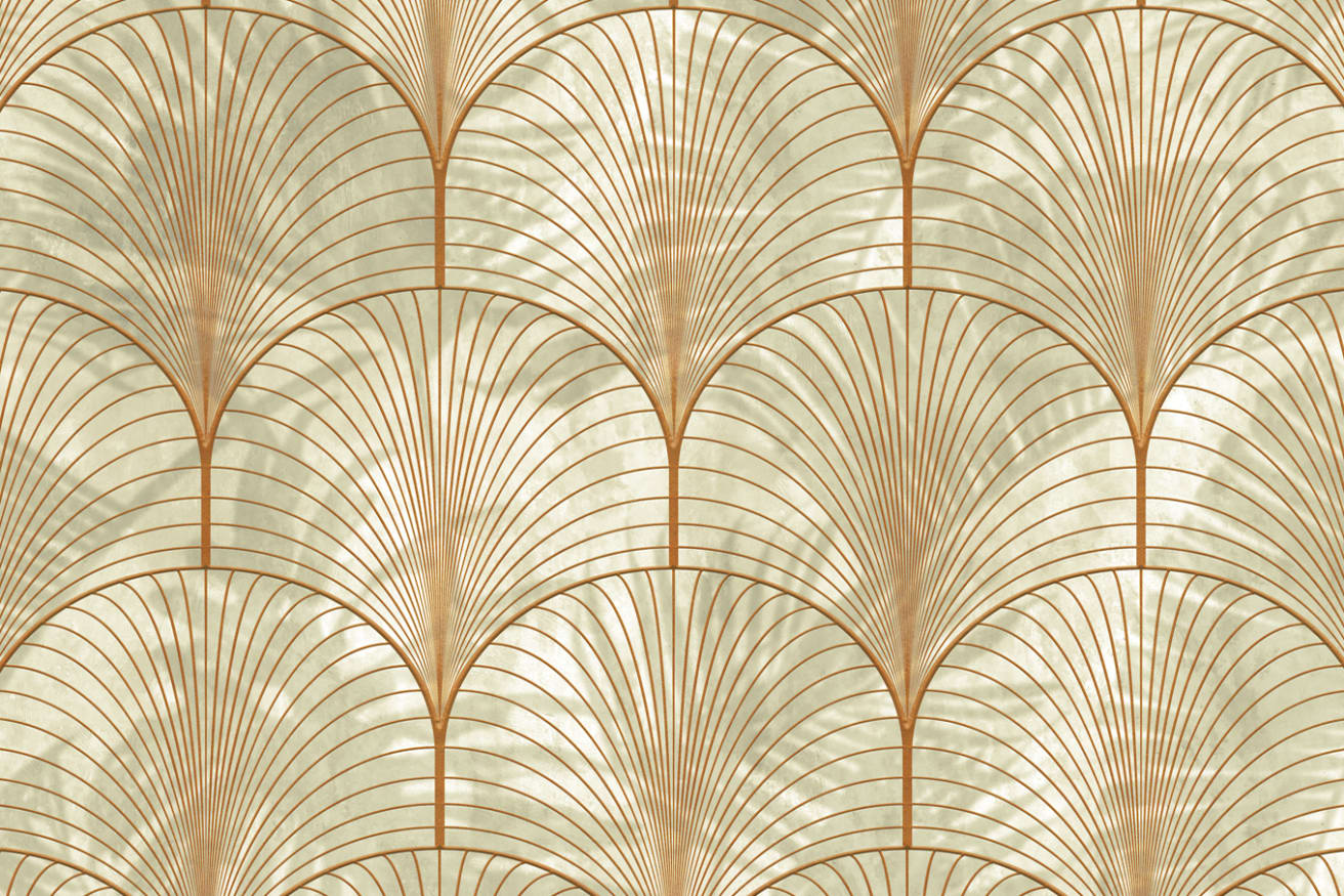 Art Deco Palms, Bronze - Wallpaper | Rebel Walls