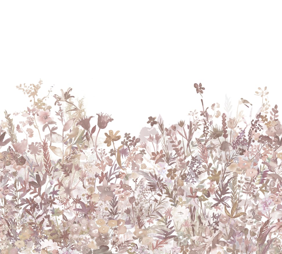 May Meadow, Dusty Pink - Wallpaper | Rebel Walls