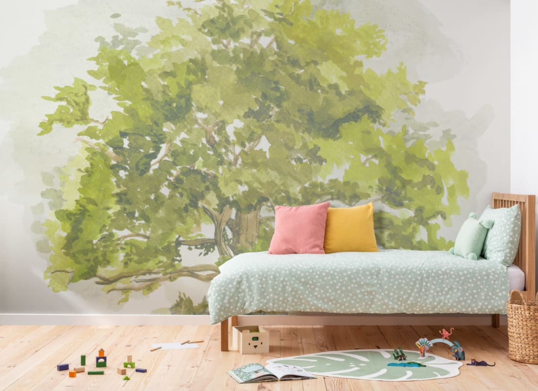 Green Oak Tree Wallpaper Mural - Hovia