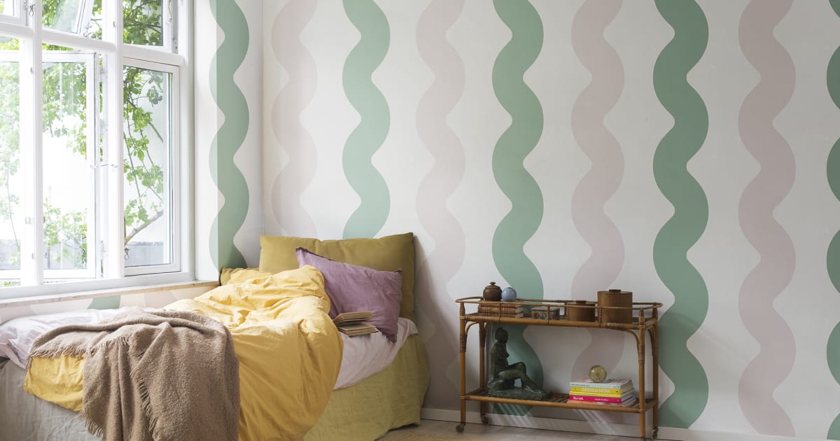 Wobbly Green & Pink - Rebel Walls