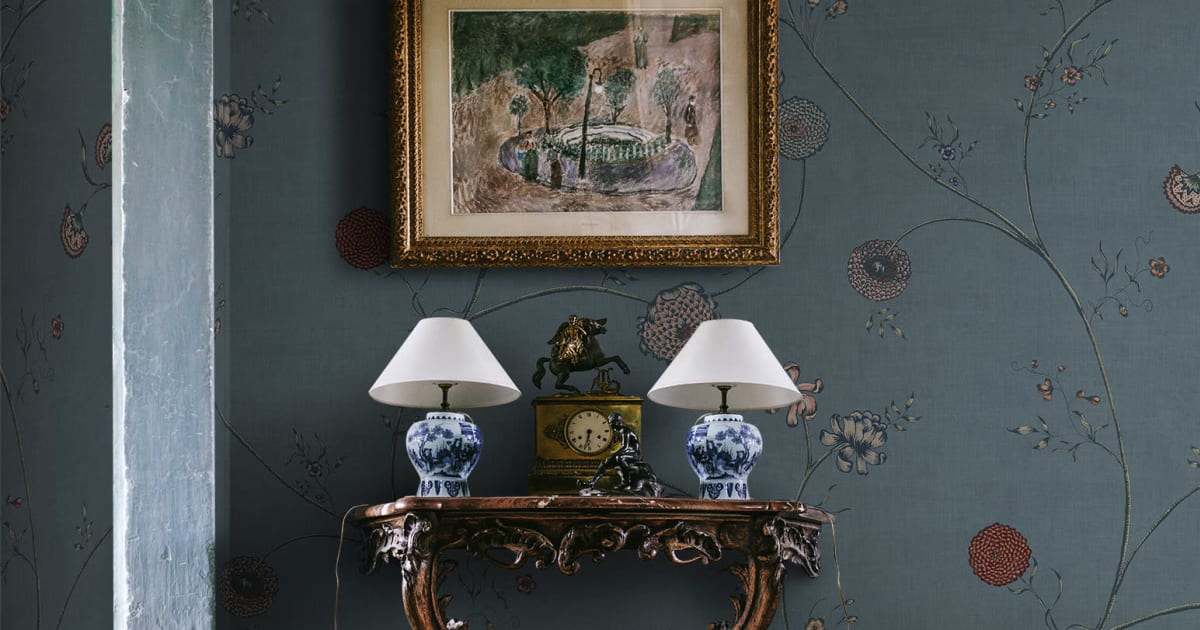 Grand Flower Thread, Blue - Rebel Walls