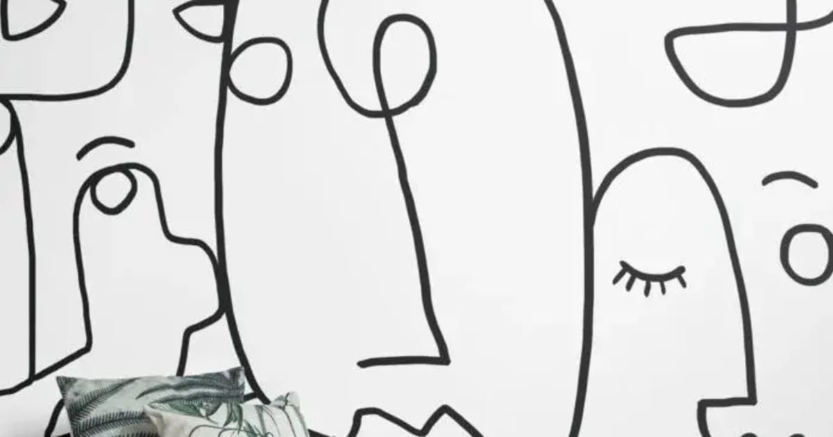 5 Line Drawing Face Wallpapers For An Intriguing Interior - Hovia - Hovia