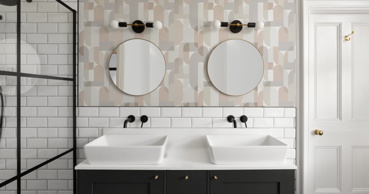 Neutral Scandi Geometric Pattern Wallpaper - Hovia