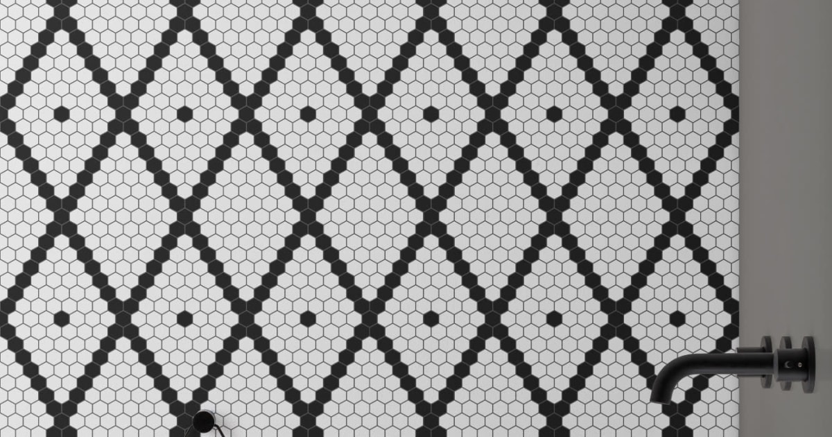 Black & White Diamond Tile Wallpaper - Hovia