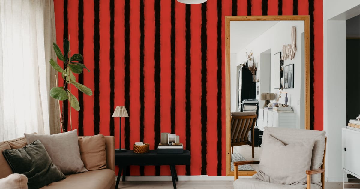 Painted Stripes, Red - Rebel Walls