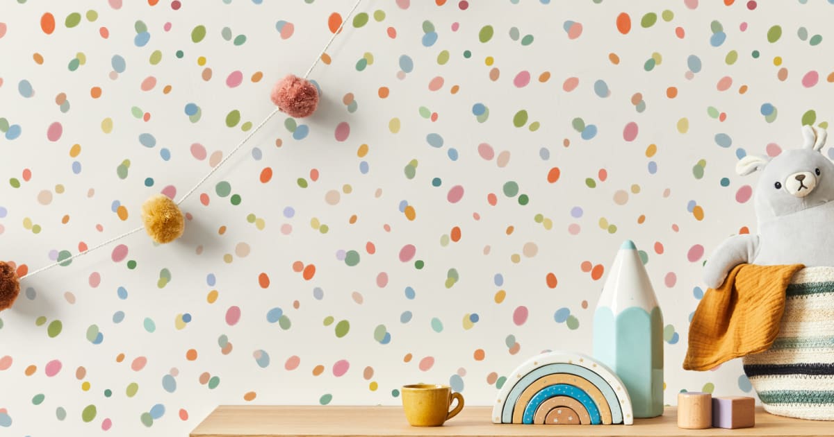 Hand Drawn Pastel Multicolor Spots Wallpaper | Hovia - Hovia
