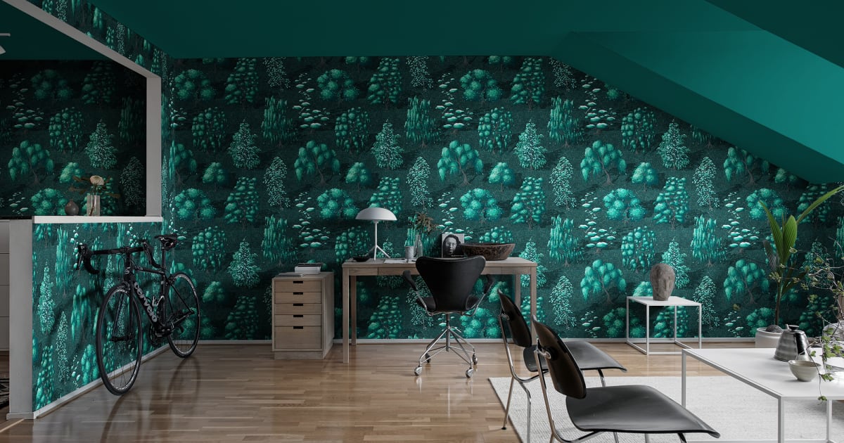 Yggdrasil Forest Dark Wallpaper – A Mystical Woodland Scene - Rebel Walls