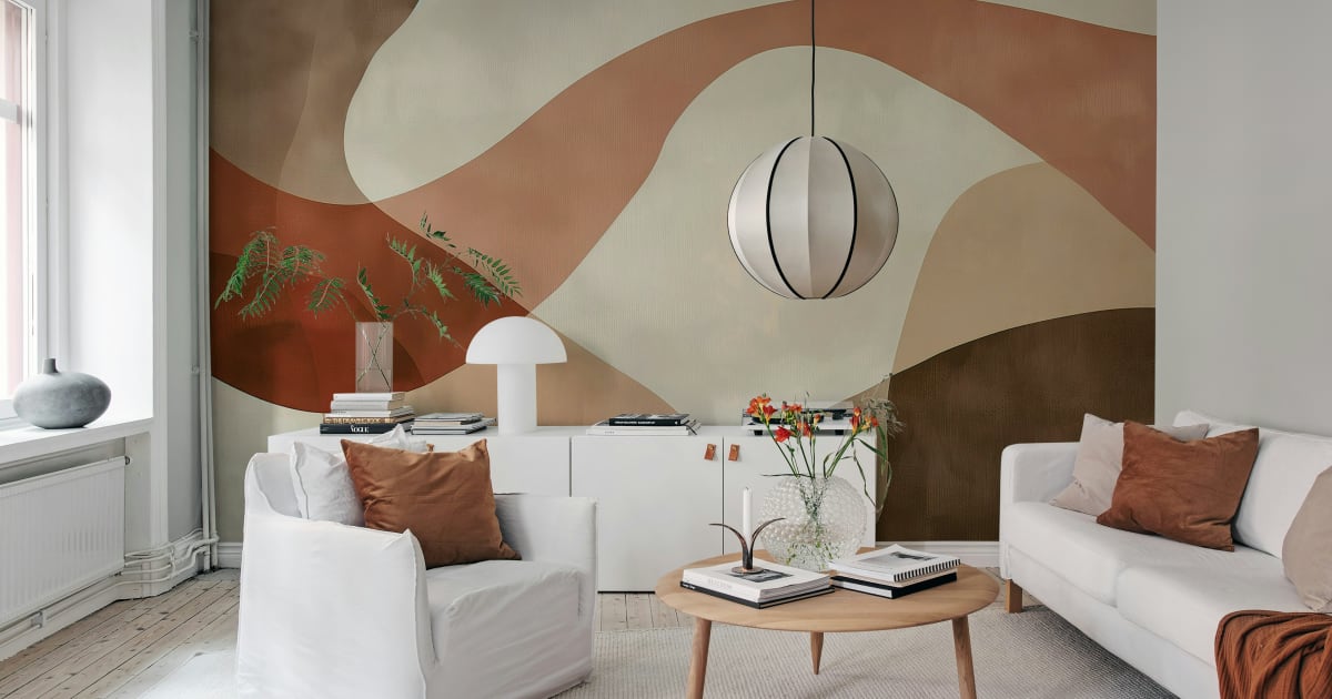 Artistic Waves, Rust Wallpaper | Rebel Walls - Rebel Walls