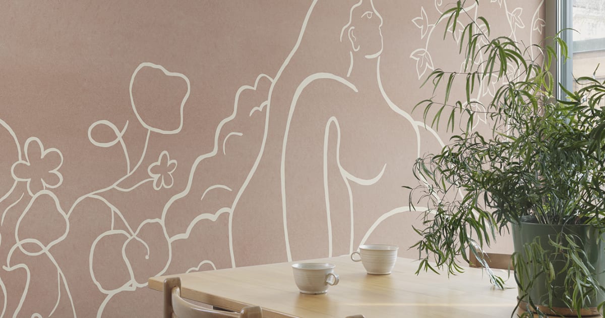 Lush Lines, Rust Wallpaper | Rebel Walls - Rebel Walls